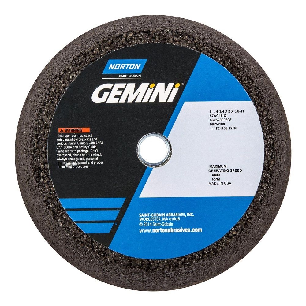 Norton Gemini® AO Flaring Cup Grinding Wheel, 6" X 2" X 5/8"