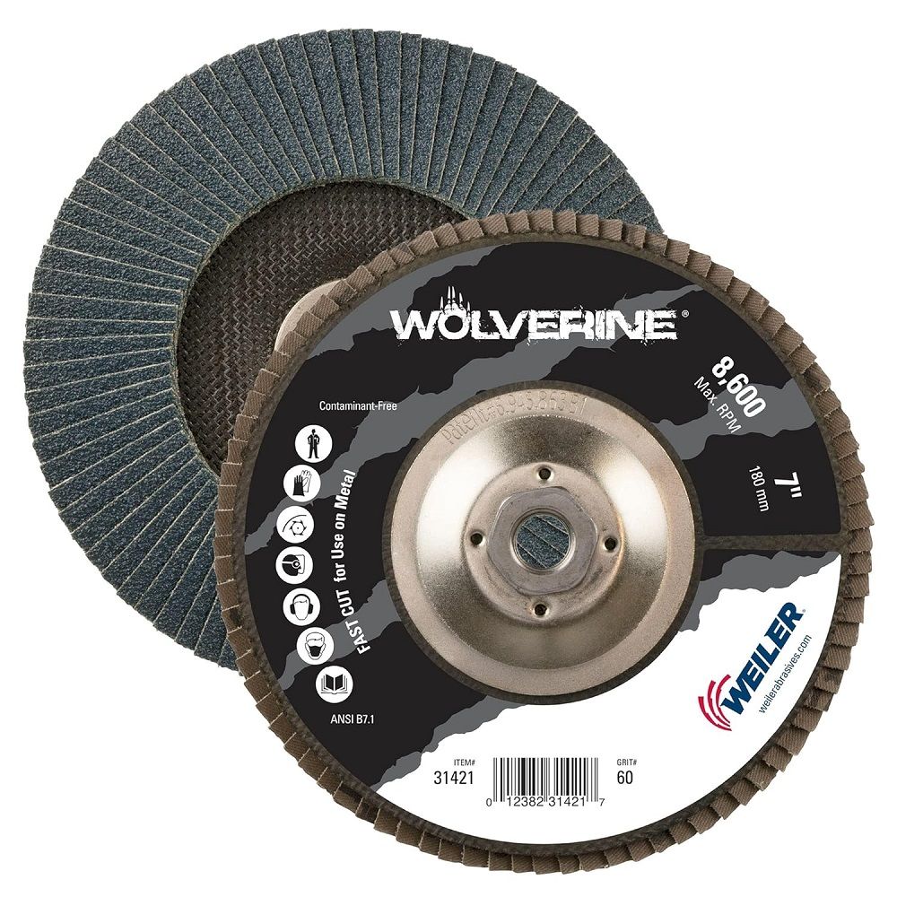 Weiler Wolverine™ ZA Flap Disc, 7" X 5/8"-11