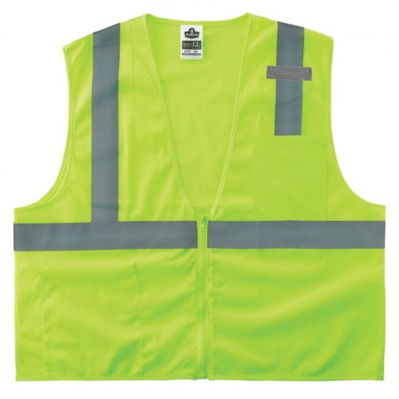 Ergodyne GloWear Class 2 Hi-Viz Safety Vest, Economy, Lime, S/M